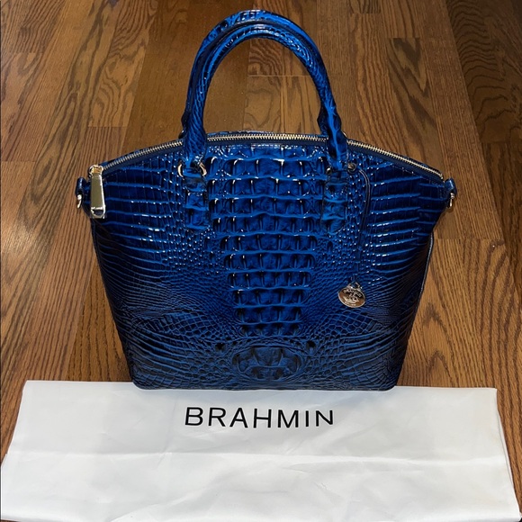 Brahmin | Bags | Brahmin Large Duxbury Blue Croc Embossed Womens Bagw ...